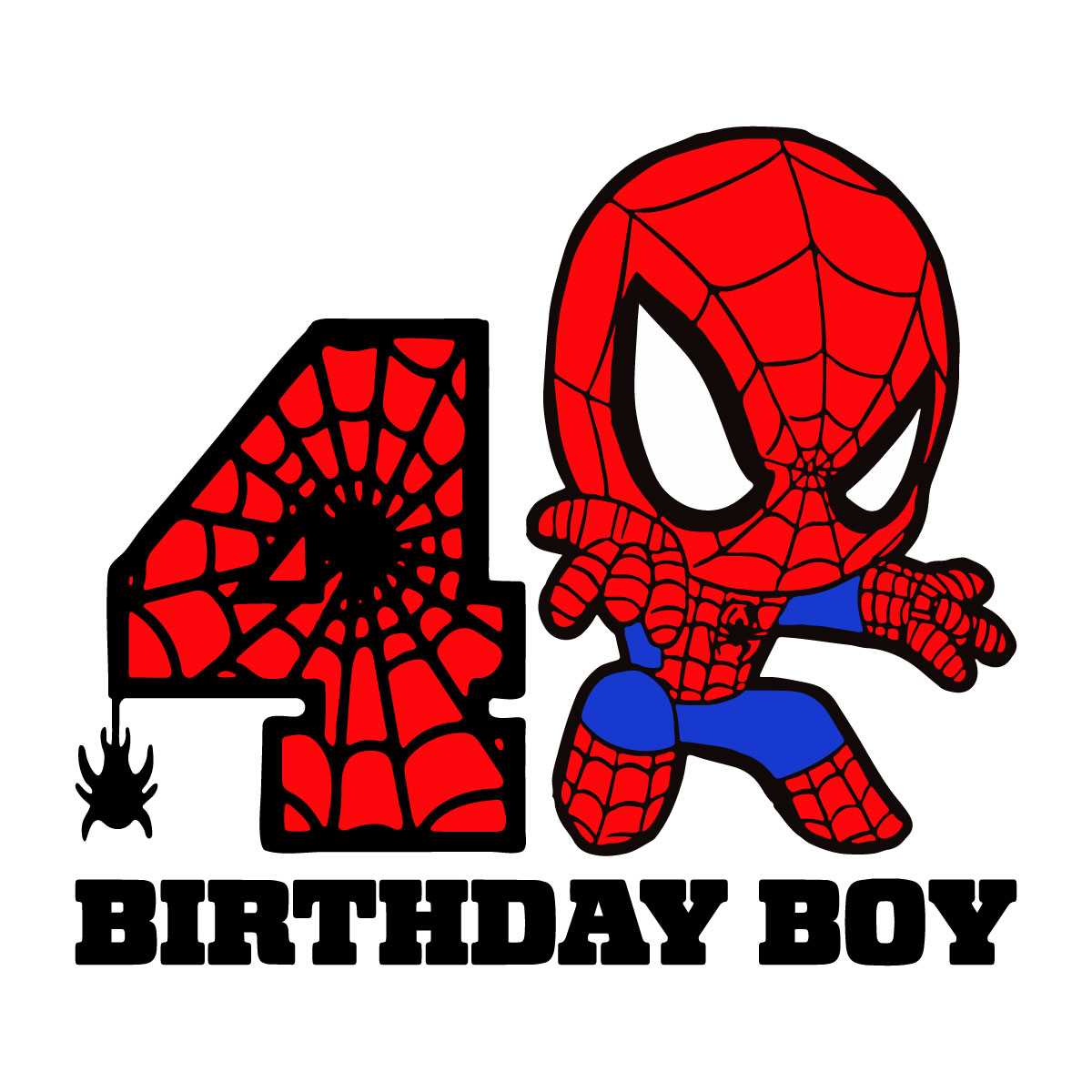 4th Birthday Marvel Spiderman SVG, Birthday SVG | Inspire Uplift