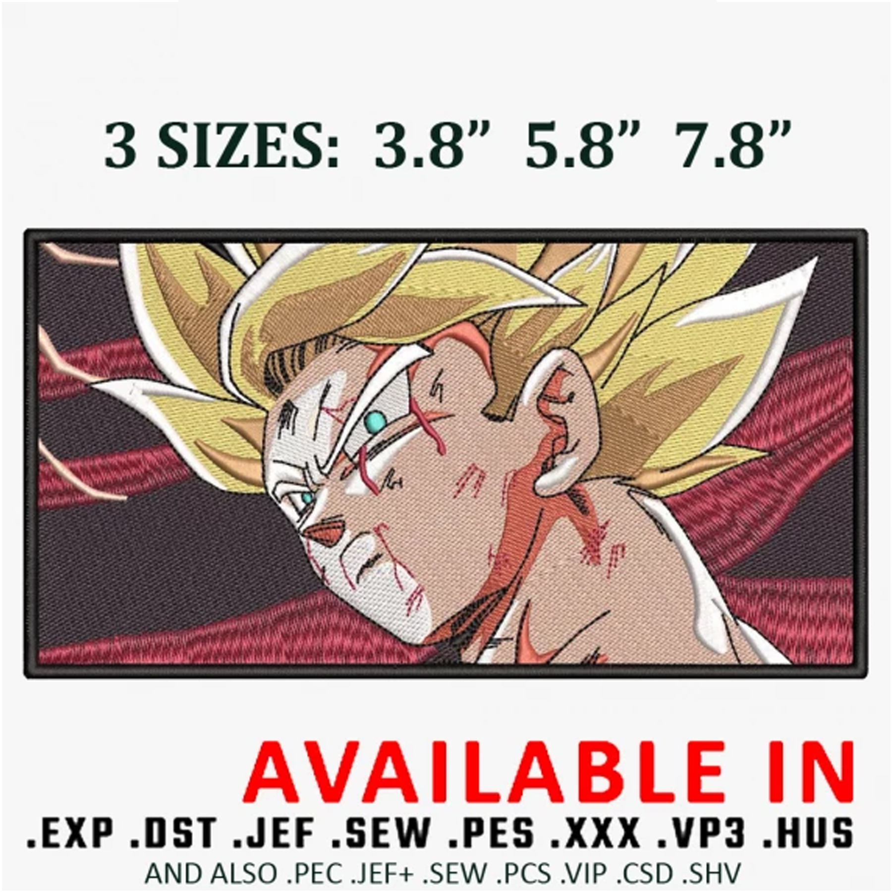 Goku Super Saiyan Embroidery Design, Anime design, Anime shi | Inspire ...