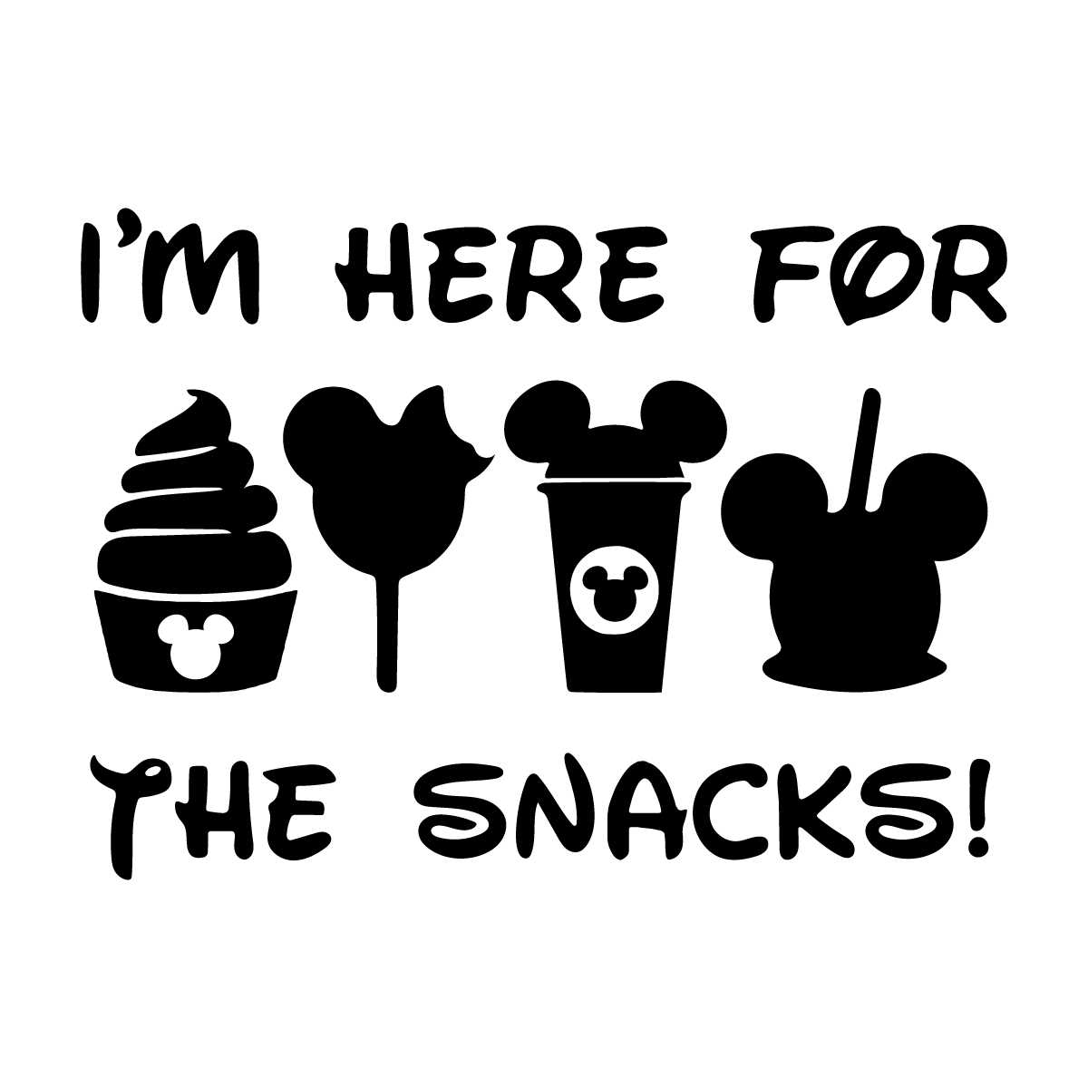 Disney Mouse Snack Logo SVG, Here For The Snack SVG | Inspire Uplift