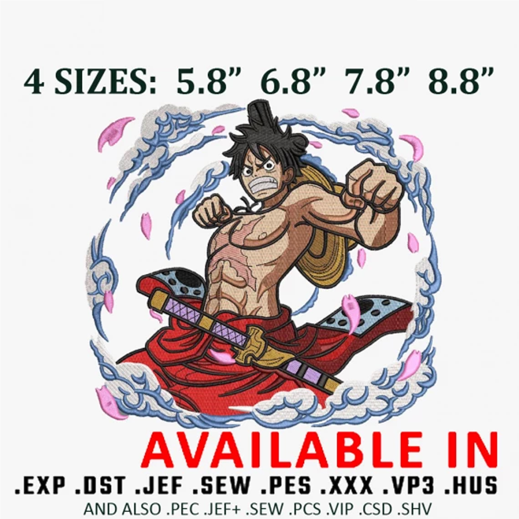 Monkey D Luffy Embroidery Design, Anime design, Anime shirt, | Inspire ...