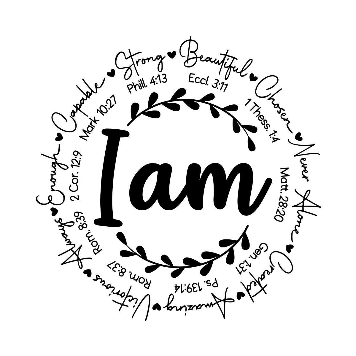 I am Inspiration Logo SVG, Bible Verse Christian SVG | Inspire Uplift