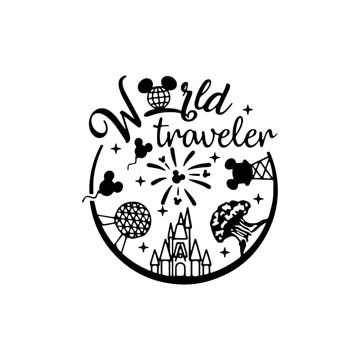 Disney World Traveler Logo SVG, Happy World Park SVG | Inspire Uplift