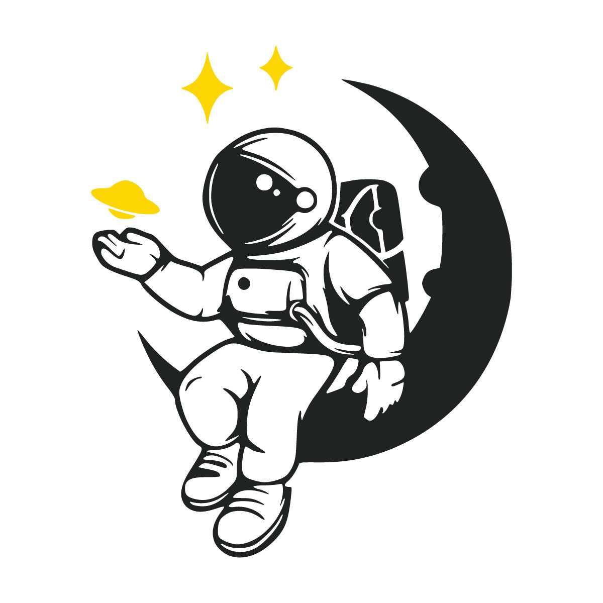 Astronaut On The Moon SVG, Galaxy Planets SVG | Inspire Uplift