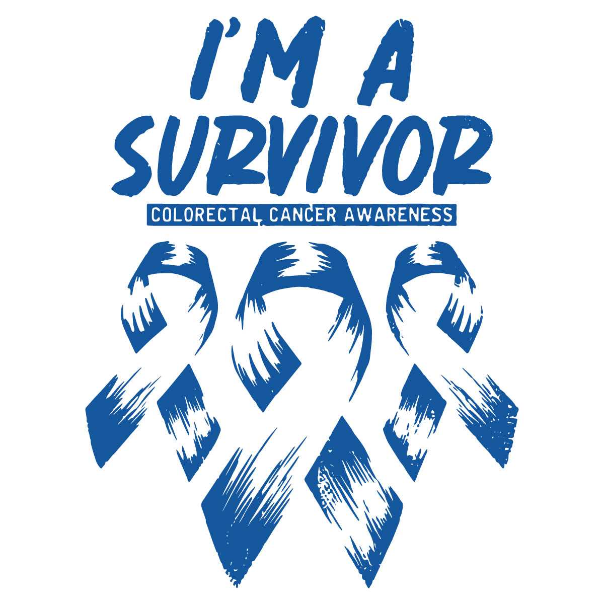 Im A Survivor Colorectal Cancer SVG, Dark Blue Ribbon SVG | Inspire Uplift