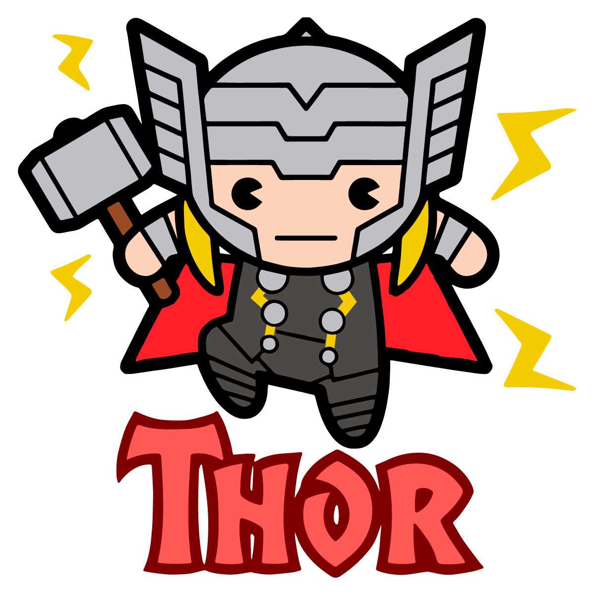 Marvel Thor Chibi SVG, Cute Superhero Thor SVG | Inspire Uplift