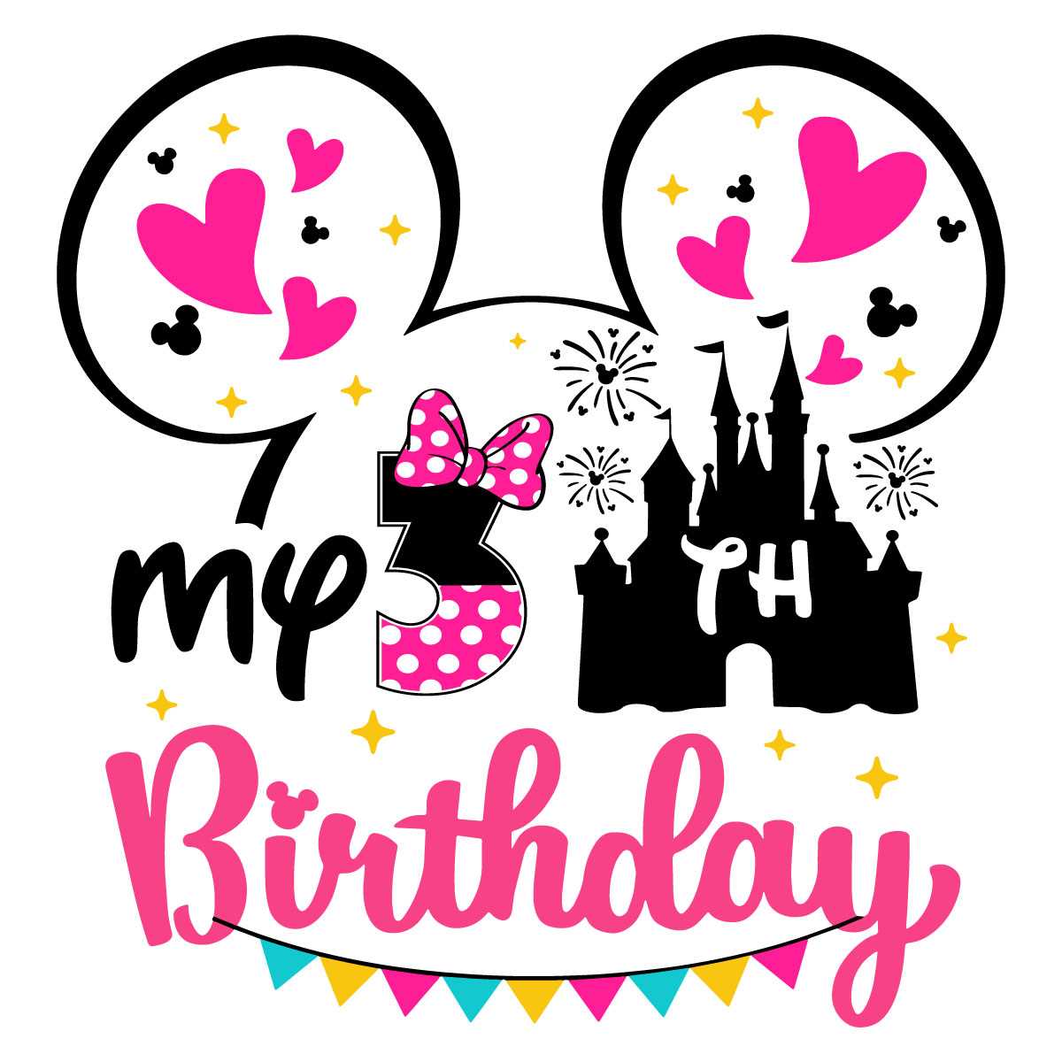 Happy 3rd Birthday SVG, Mickey Mouse Head SVG - Inspire Uplift