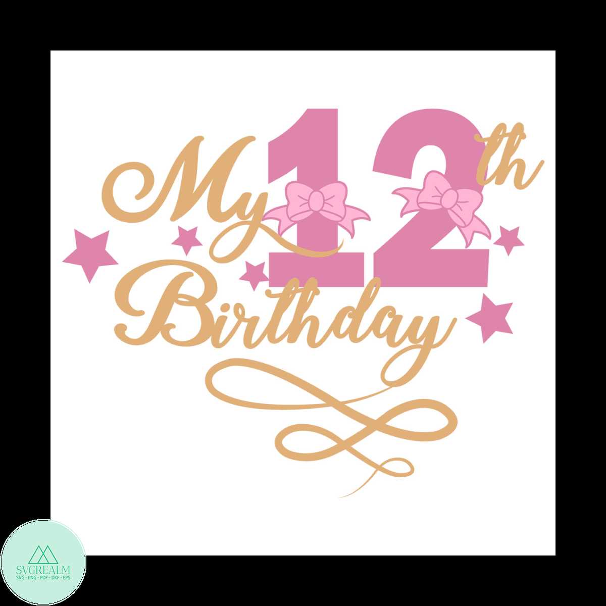 My 12th birthday Svg, Birthday Svg, Happy Birthday Svg, Birt | Inspire ...