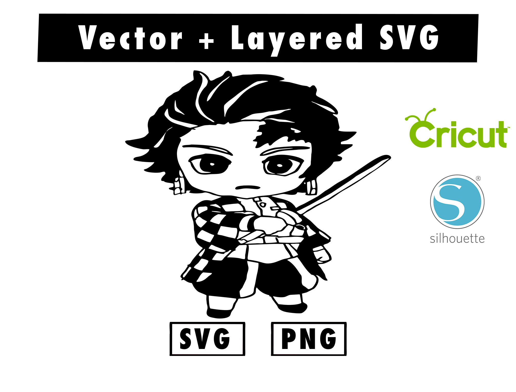 demon slayer tanjiro svg and png files for cricut machine , - Inspire ...