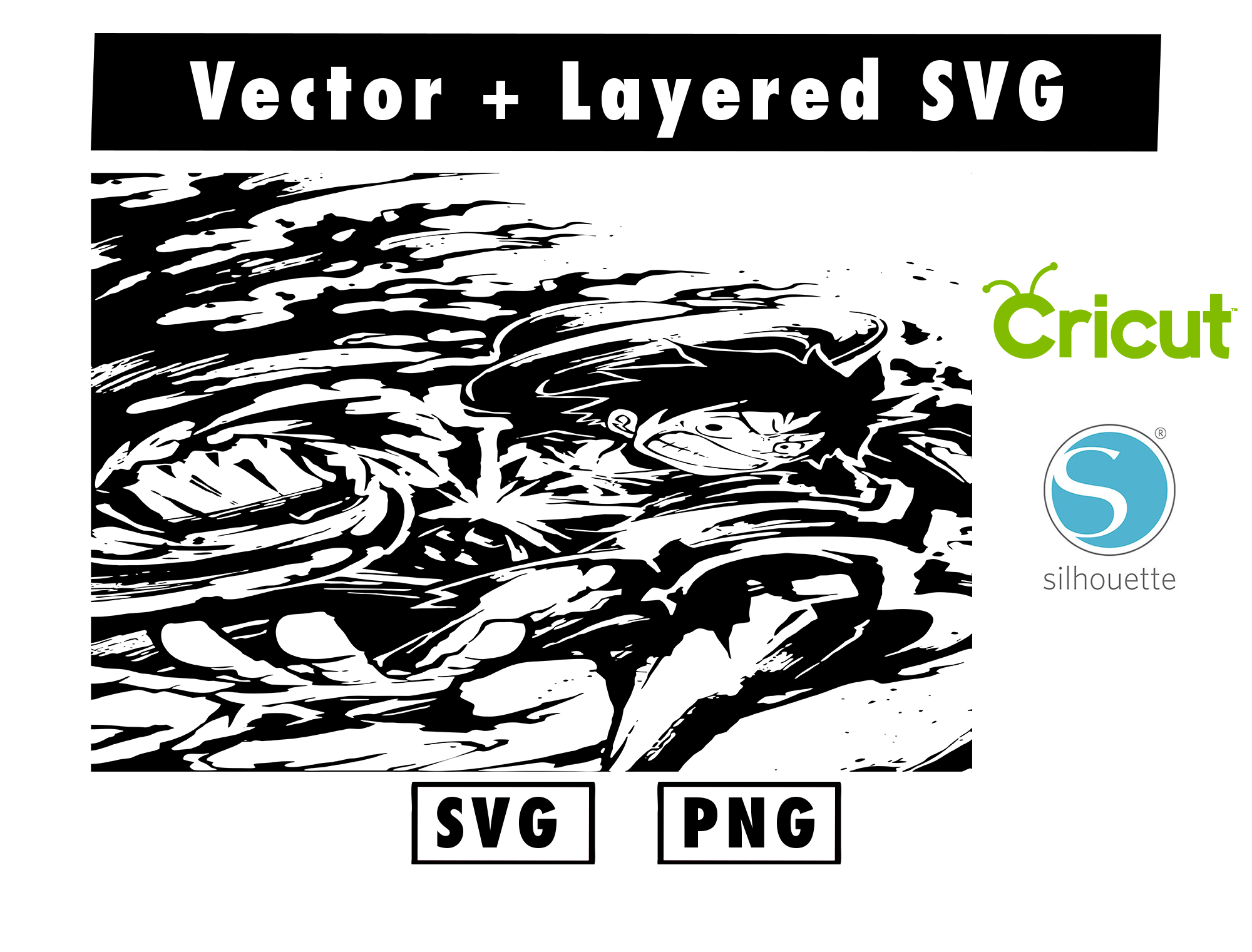 monkey D Luffy svg and png files for cricut machine , anime | Inspire ...