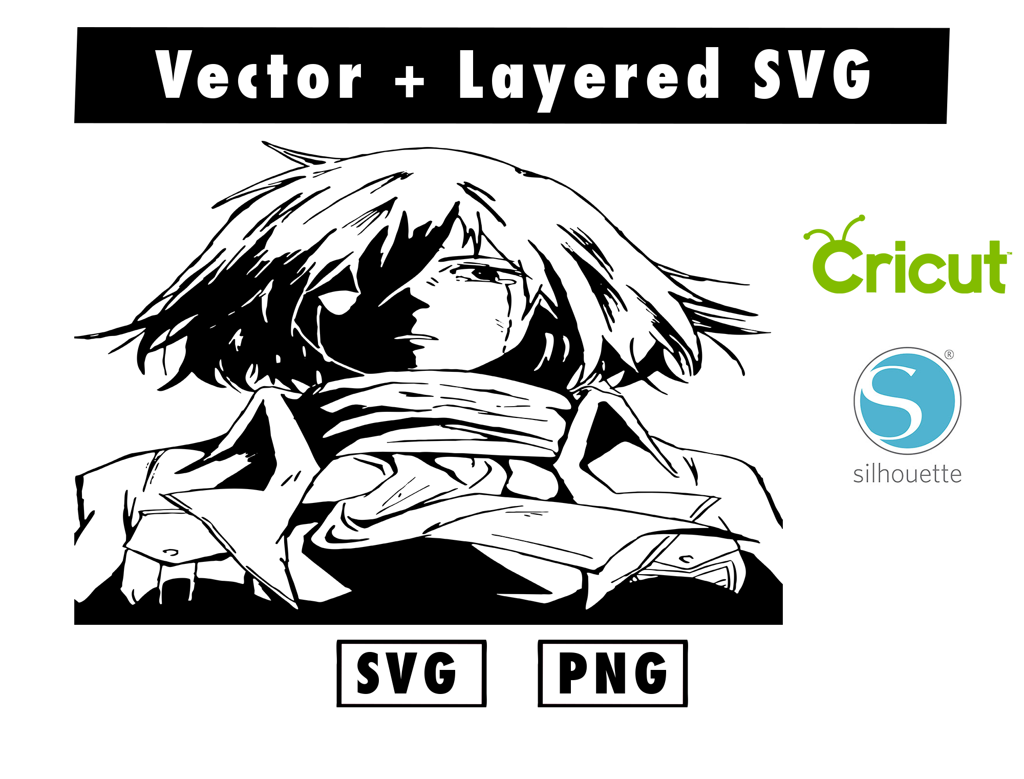 Mikasa Ackerman svg and png files for cricut machine , anime | Inspire ...