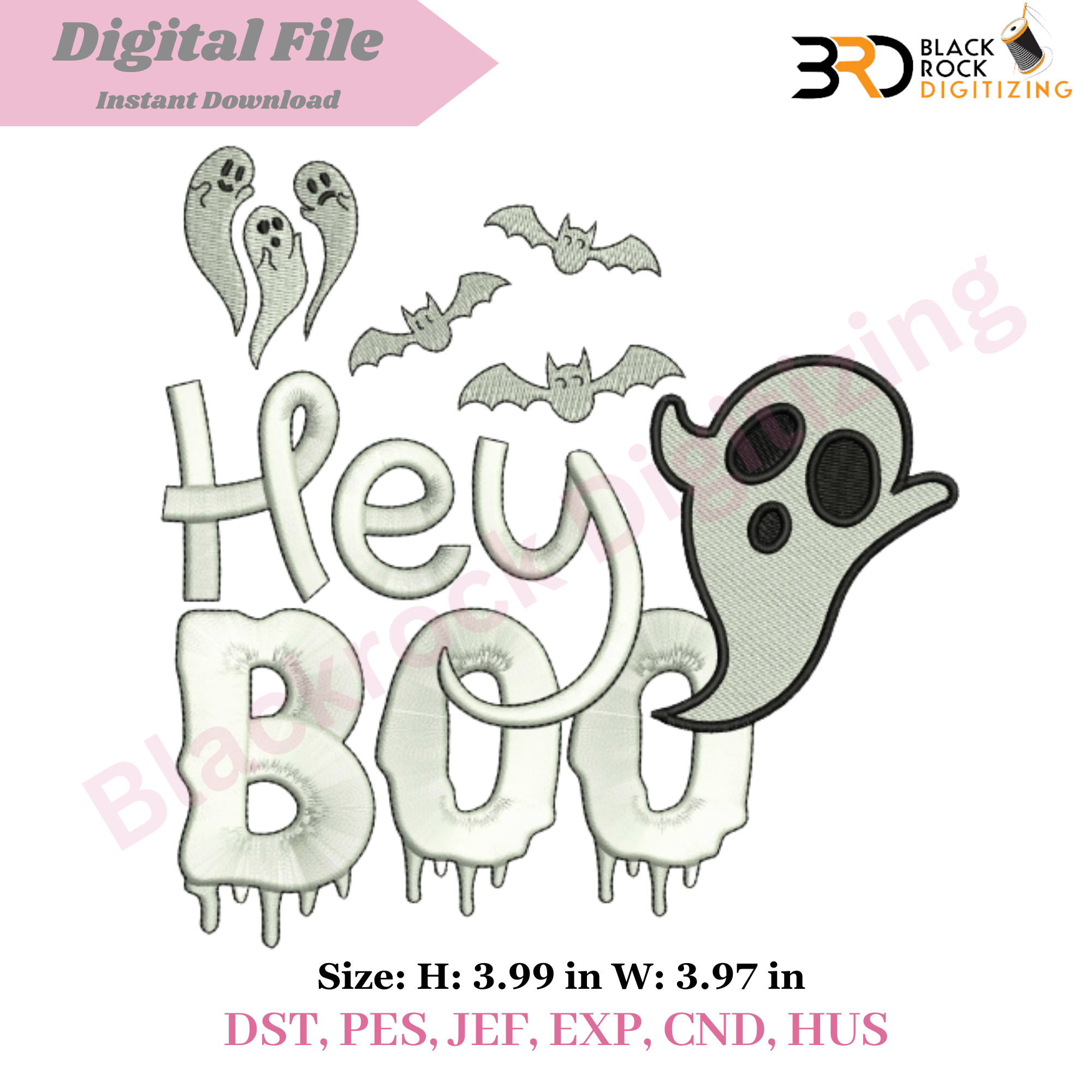 Hey Boo Halloween Embroidery Design for Machine Embroidery | | Inspire ...