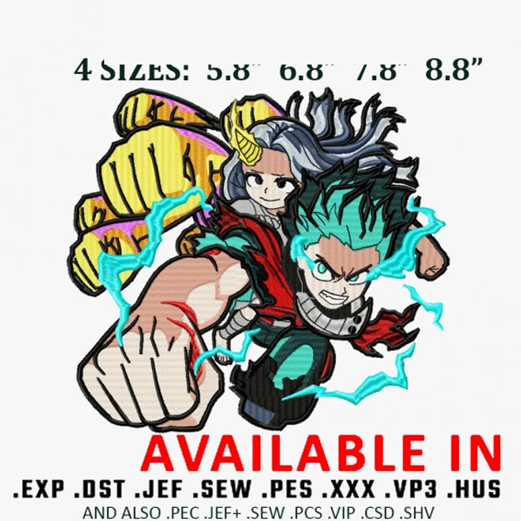 Deku and Eri Embroidery Design, Anime design, Anime shirt, E | Inspire ...