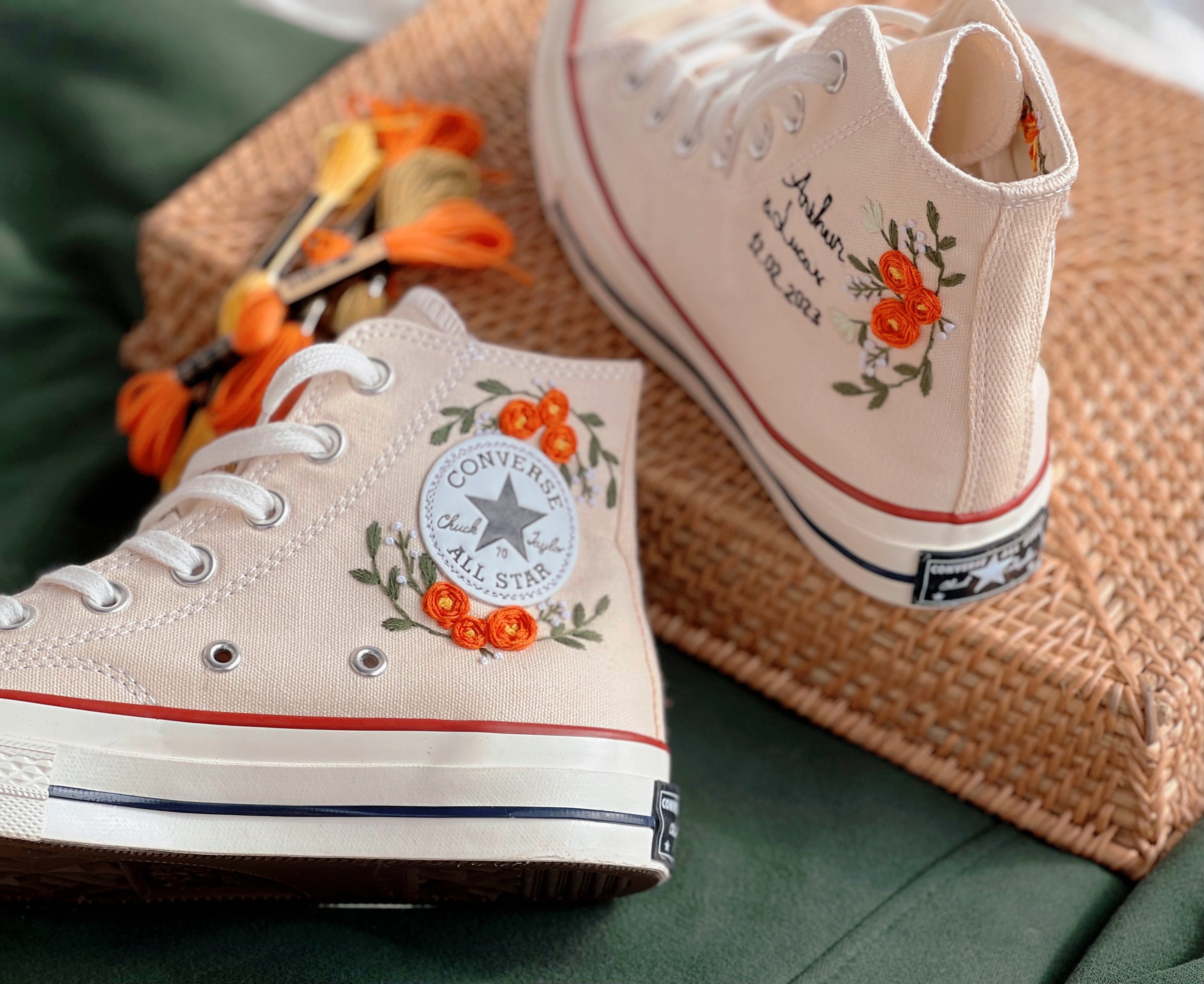 Bridal Converse,Flower Converse,Orange Rose,Custom Logo Conv | Inspire ...