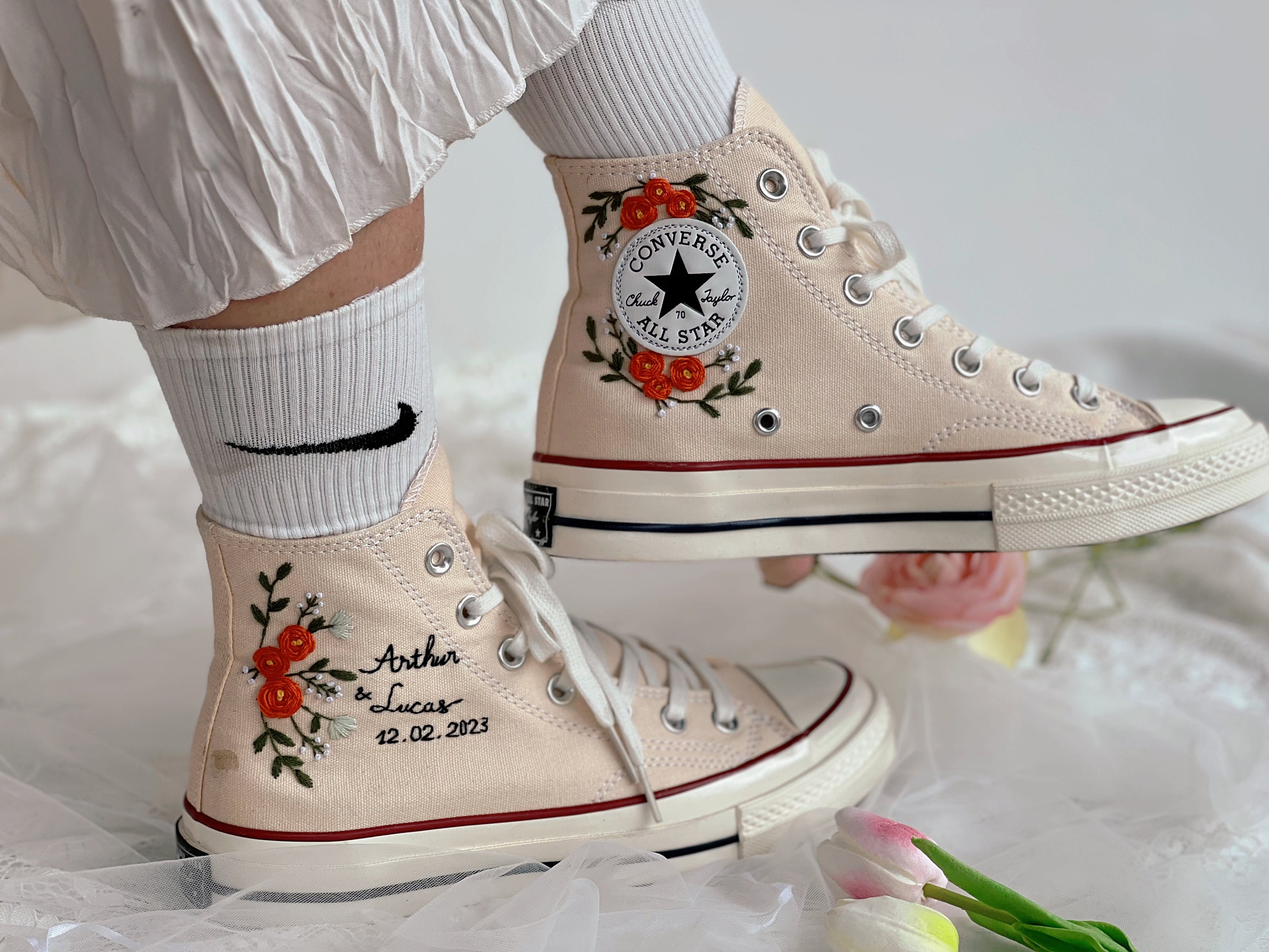 Embroidered Converse,Wedding Converse,Flower Converse,Custom | Inspire ...