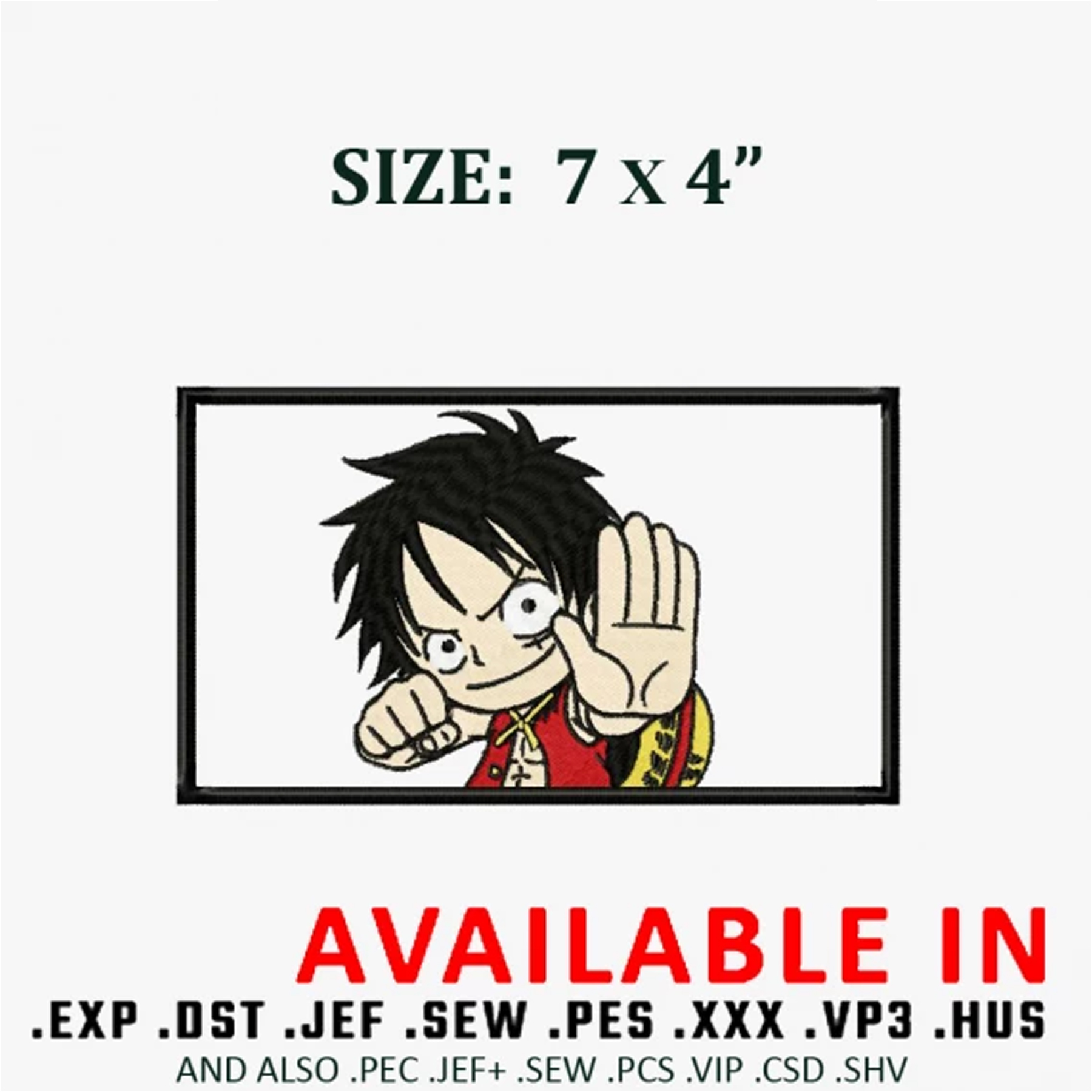 Luffy frame embroidery design, Anime Embroidery, Anime desig - Inspire ...