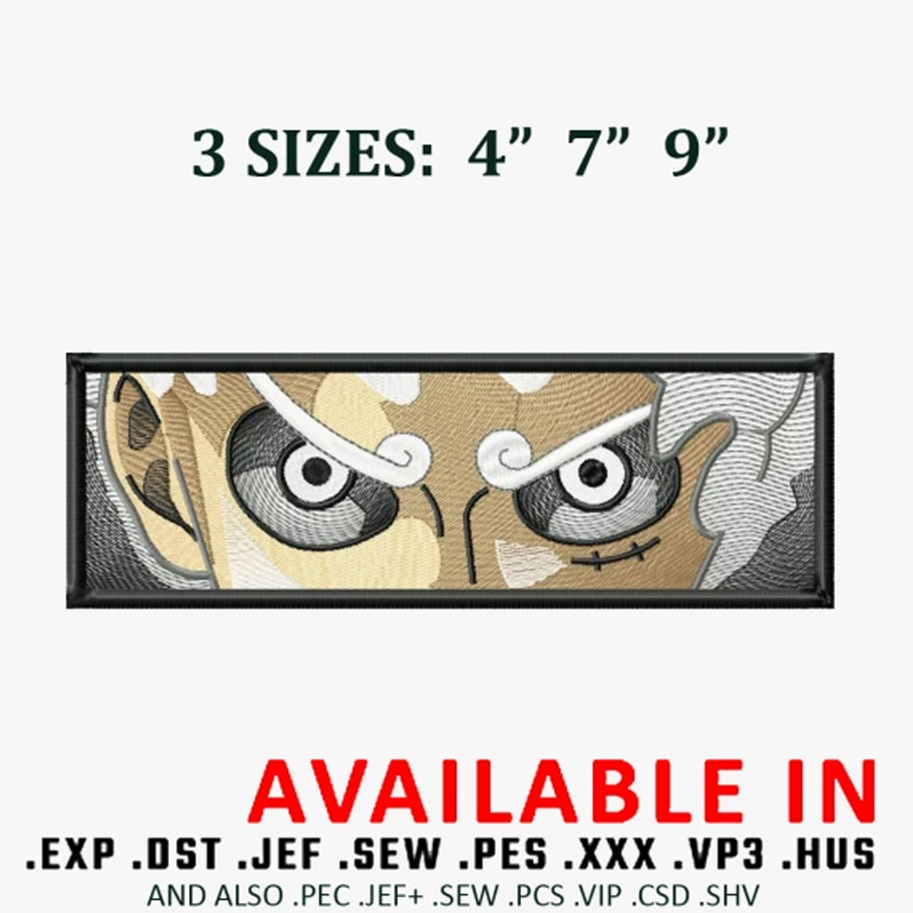 Luffy gear five eyes embroidery design, Anime Embroidery, An | Inspire ...