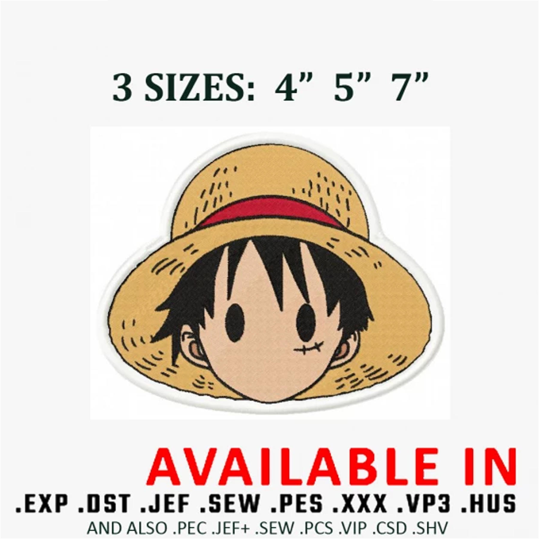 Luffy logo embroidery design, Anime Embroidery, Anime design | Inspire ...