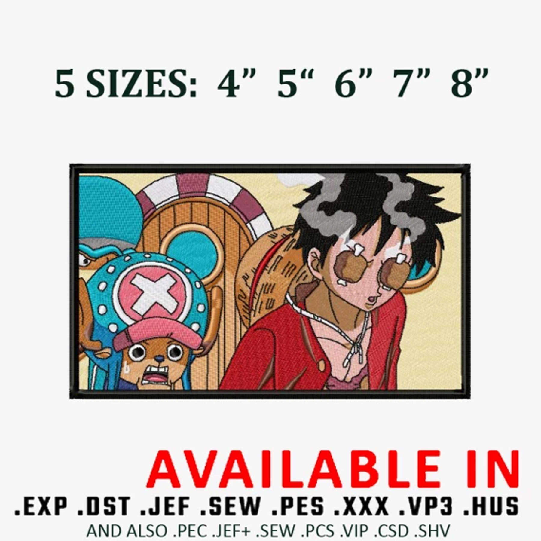 Luffy x chopper embroidery design, Anime Embroidery, Anime d | Inspire ...