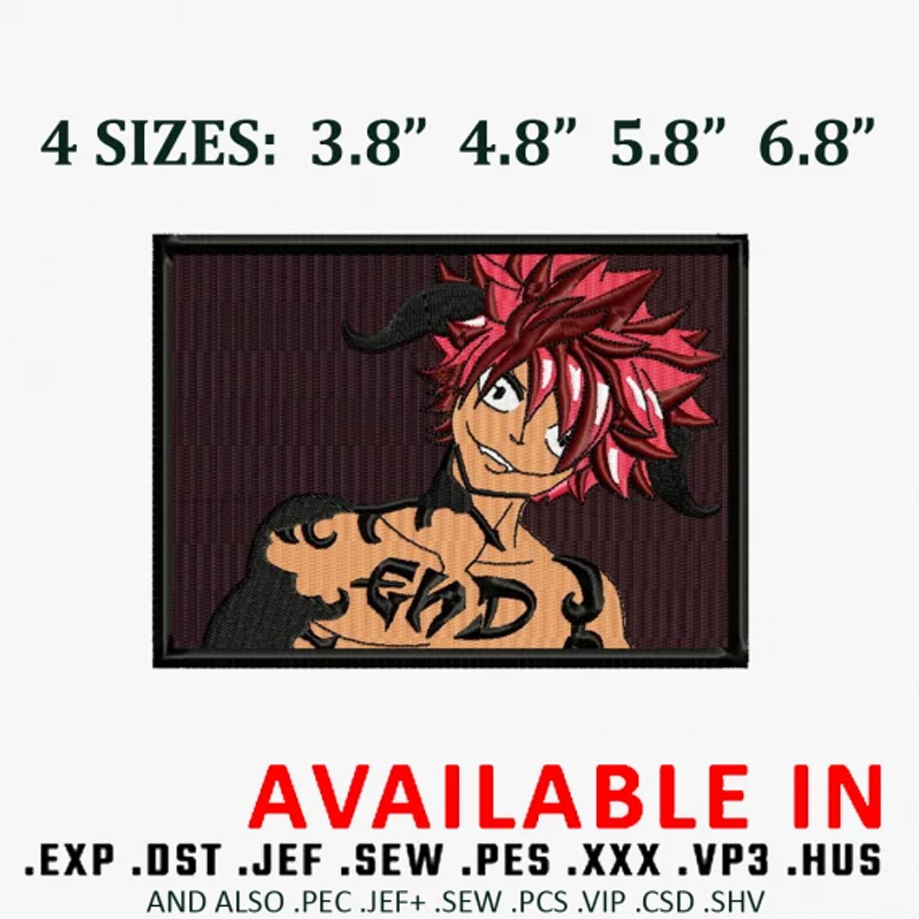 Natsu dragneel embroidery design, Anime Embroidery, Anime de - Inspire ...