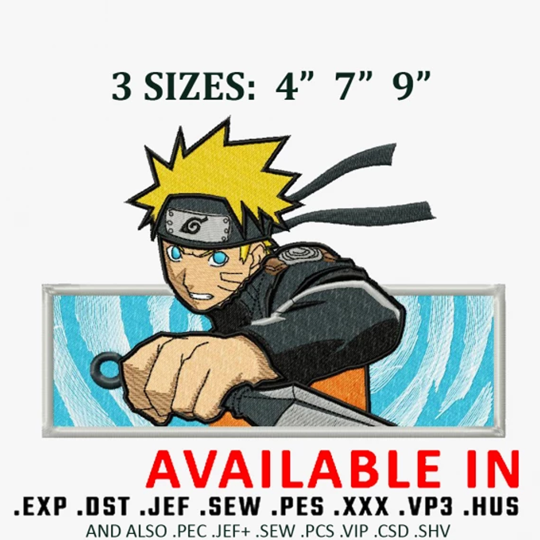 Naruto Sword Embroidery Design, Anime design, Anime shirt, E | Inspire ...