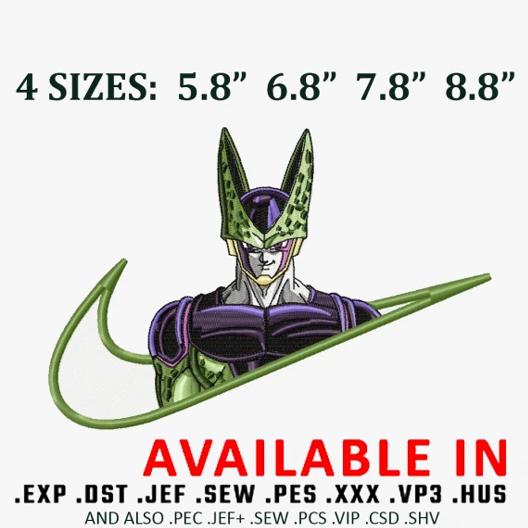 Perfect cell embroidery design, Anime Embroidery, Anime desi | Inspire ...