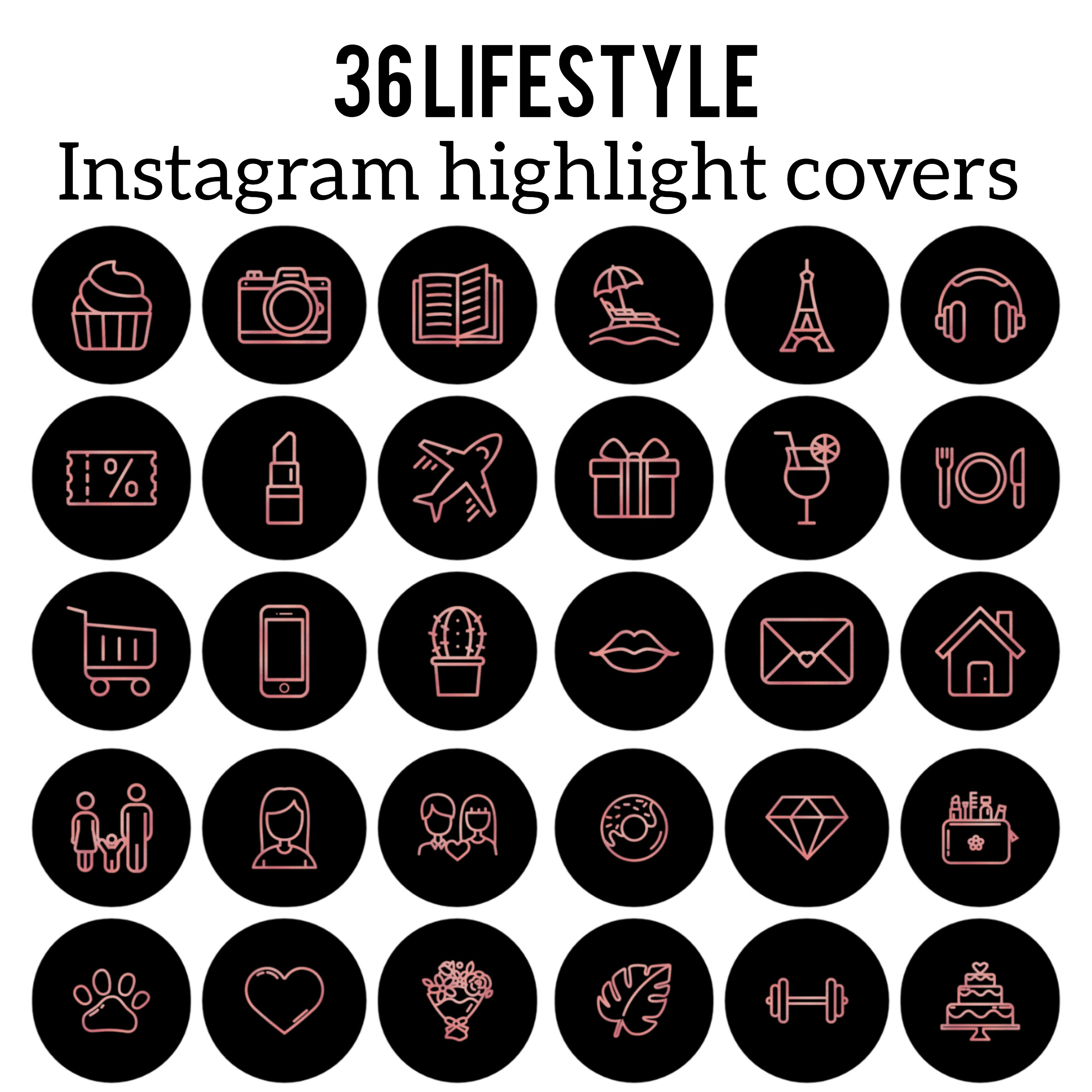 36 Lifestyle Instagram Highlight Icons. Pink Instagram Highl - Inspire ...