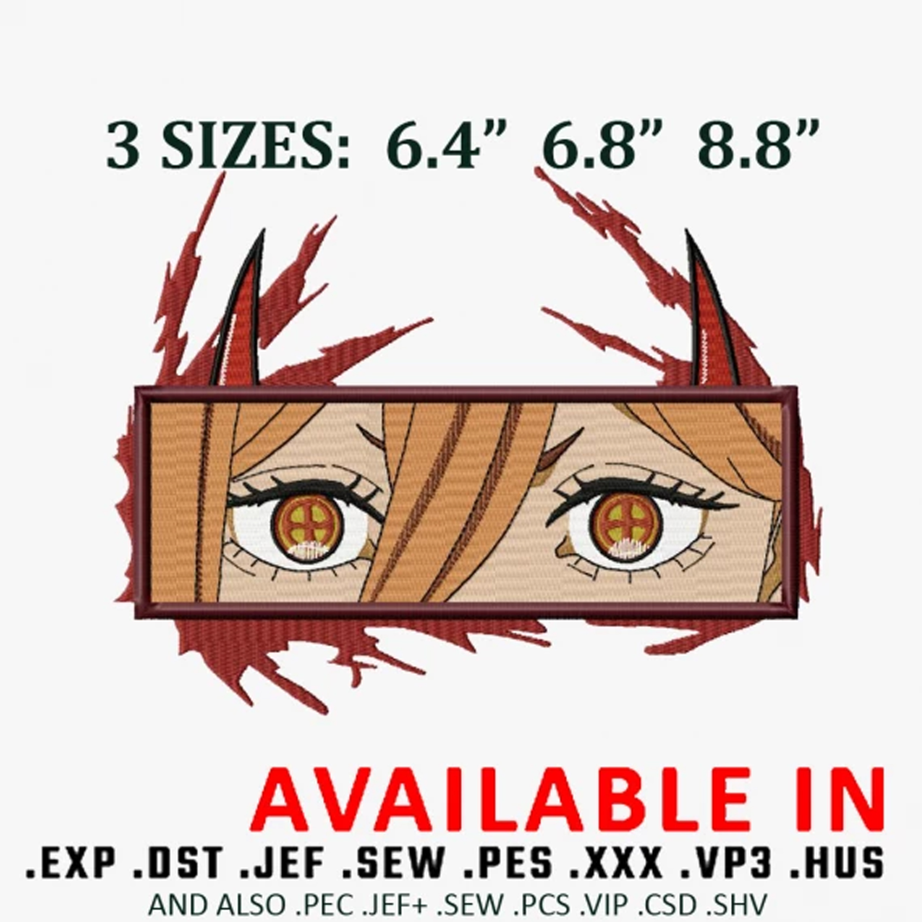 Power eyes embroidery design, Anime Embroidery, Anime design | Inspire ...