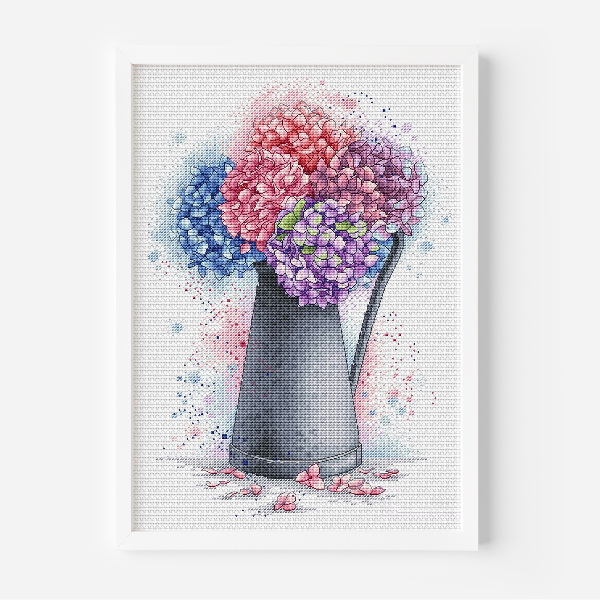 Hydrangea Cross Stitch Pattern PDF, Flowers Counted Cross St | Inspire ...