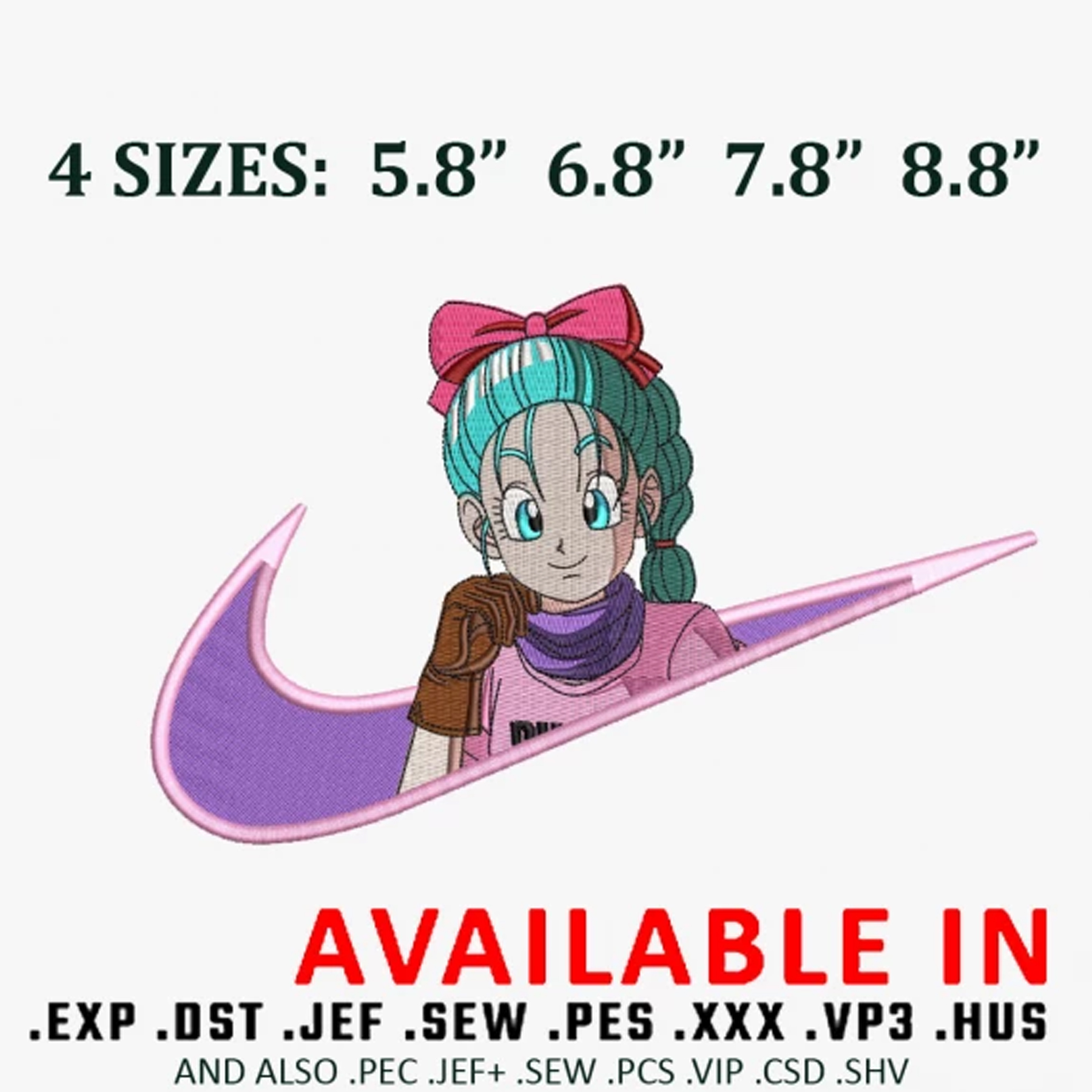 Swoosh X Bulma Embroidery Design, Anime design, Anime design | Inspire ...