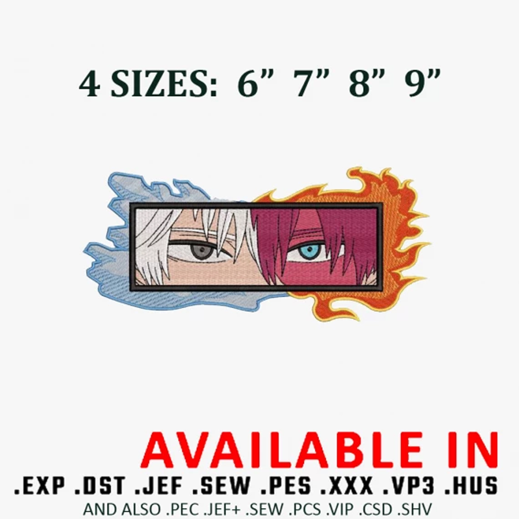 Todoroki Eyes Embroidery Design, Anime design, Anime shirt, | Inspire ...