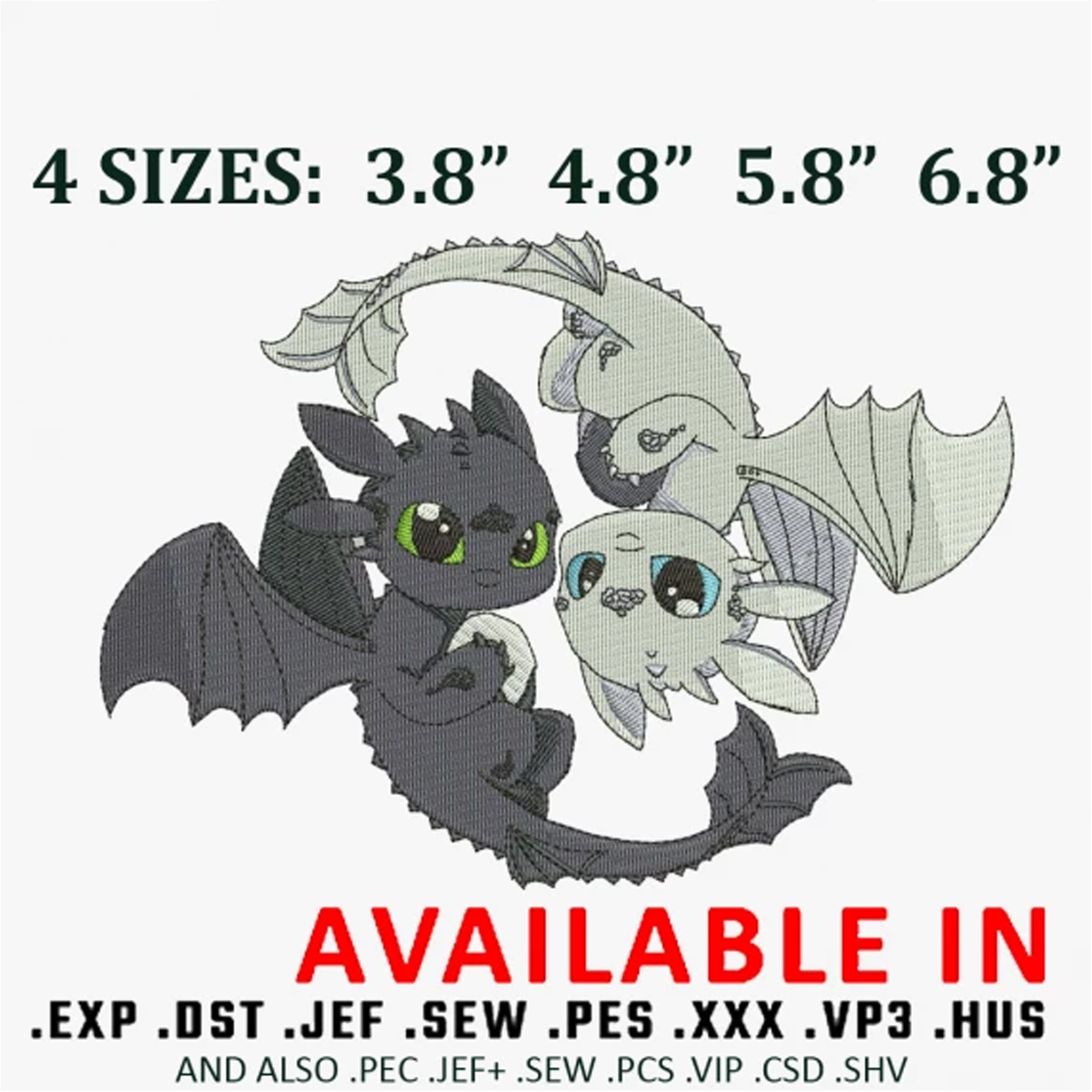 Toothless Yinyang Embroidery Design, Anime design, Anime shi | Inspire ...