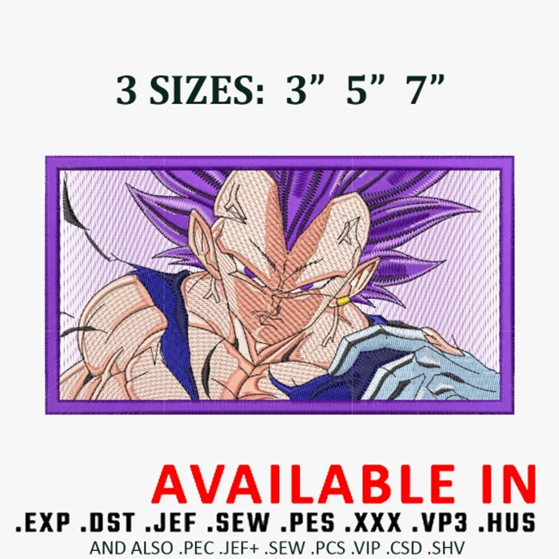 Vegeta dragonball Embroidery Design, Anime design, Anime shi - Inspire ...