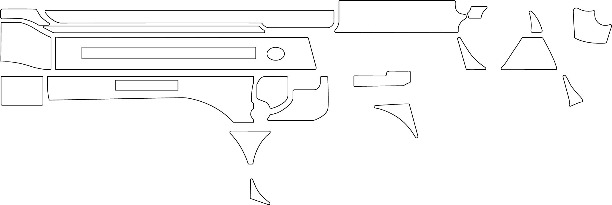 BERETTA 92 FS BLANK GUN TEMPLATE VECTOR FILE SVG DXF EPS PNG | Inspire ...