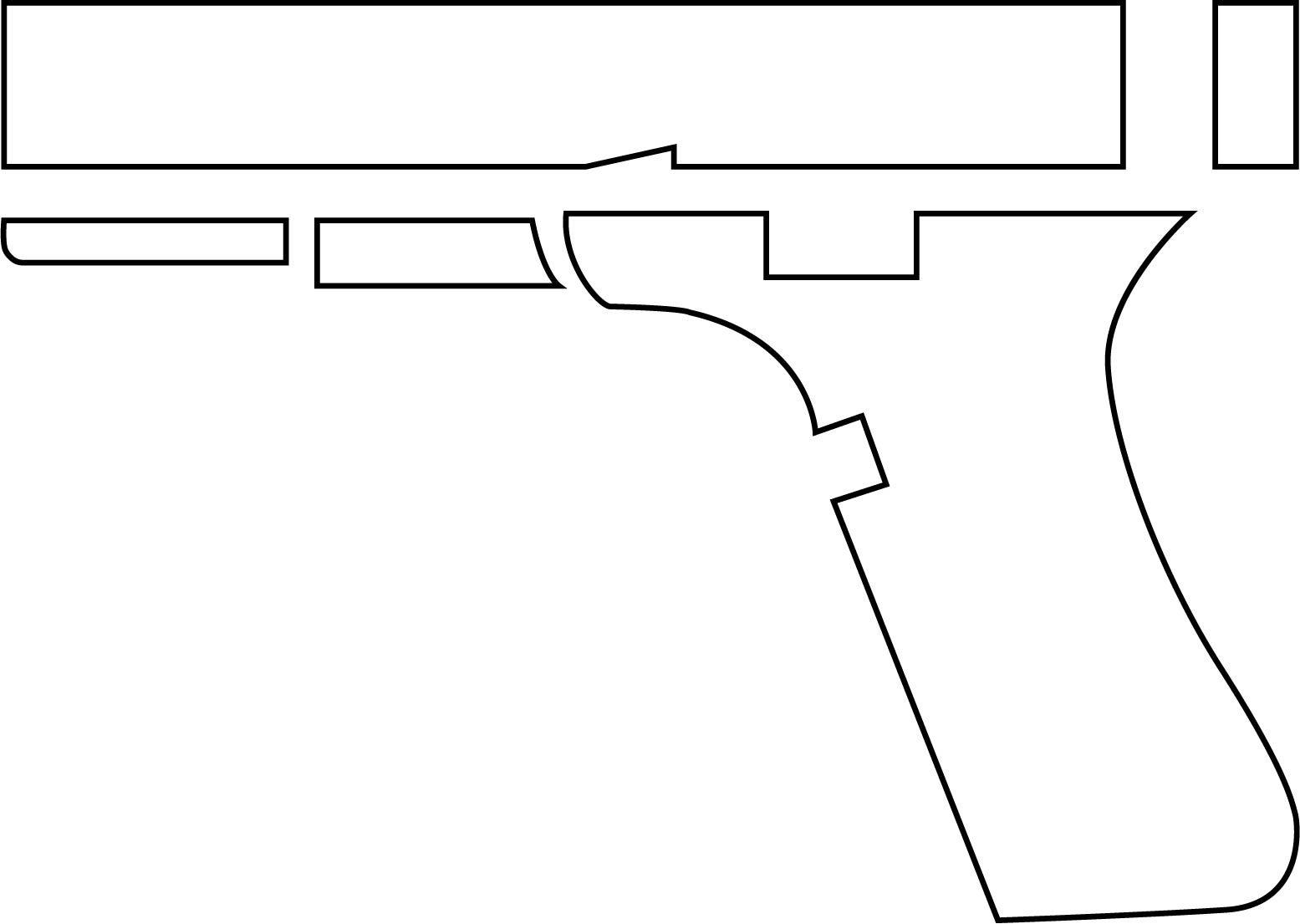 GLOCK 17 GUN BLANK TEMPLATE VECTOR FILE SVG DXF EPS PNG JPG - Inspire ...