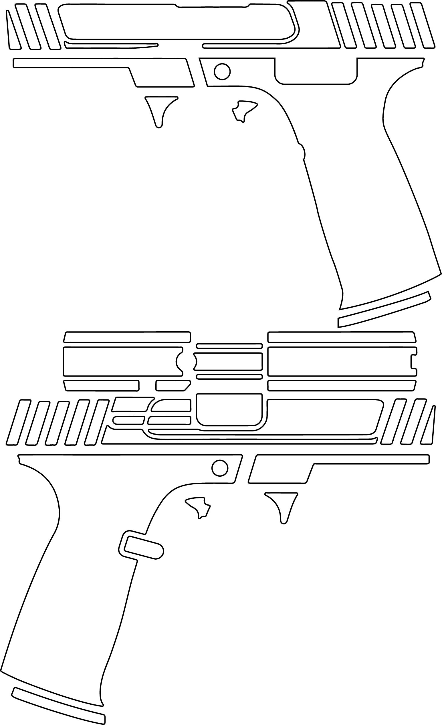 Smith Wesson SD 40 VE BLANK GUN TEMPLATE VECTOR FILE SVG DXF | Inspire ...