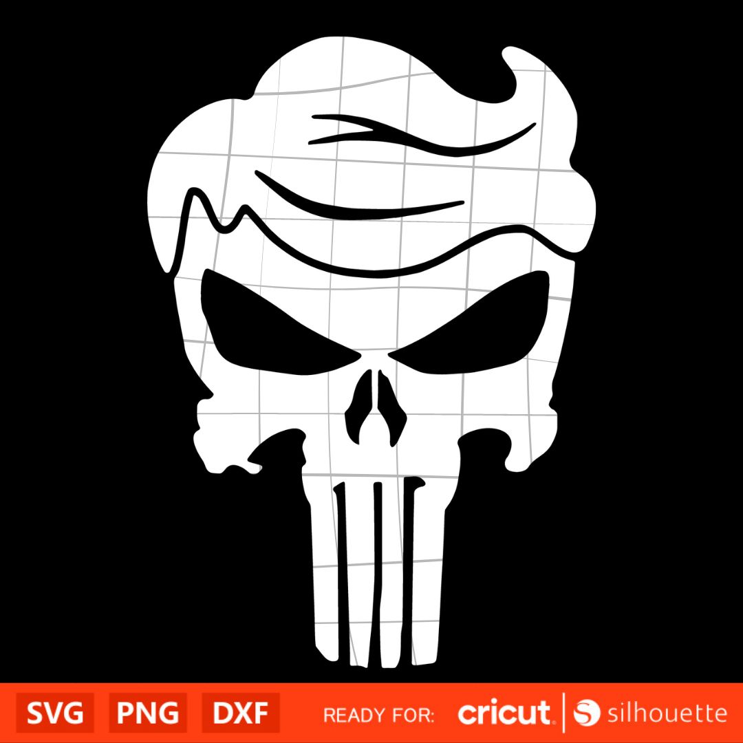 Donald Trump Punisher Skull Svg, Trump Merica Svg, Silhouett - Inspire ...
