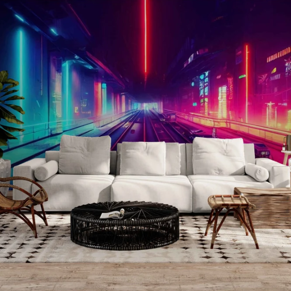 Cyberpunk Metro Wallpaper Mural Art Bedroom Wallpaper | Inspire Uplift