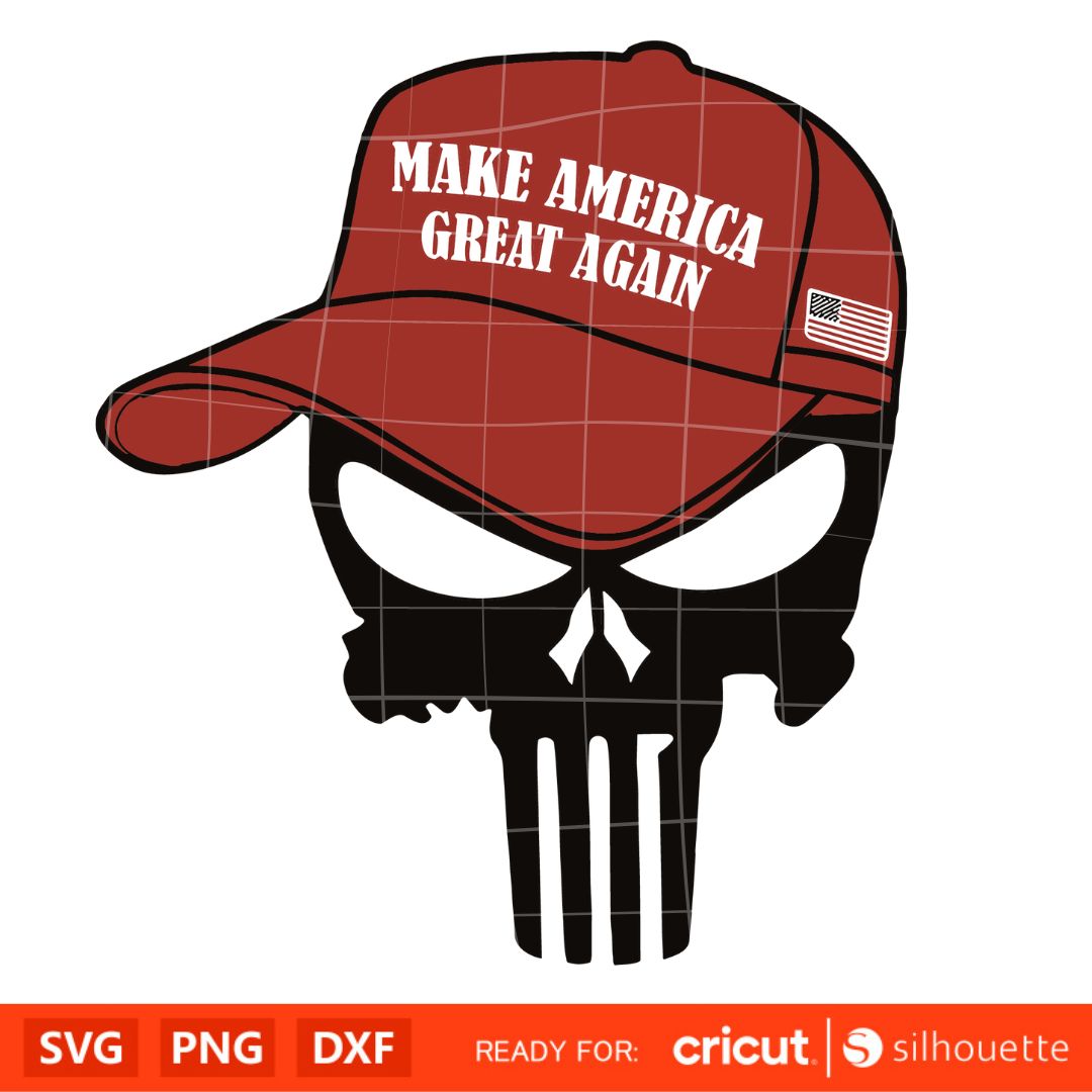 Donald Trump Punisher Skull Svg, Trump Merica Svg, Silhouett - Inspire ...