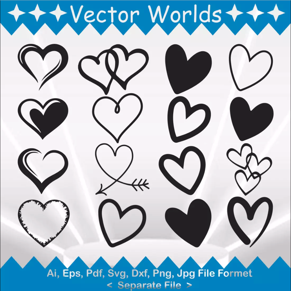 Heart svg, Hearts svg, Love, Like, SVG, ai, pdf, eps, svg, d | Inspire ...