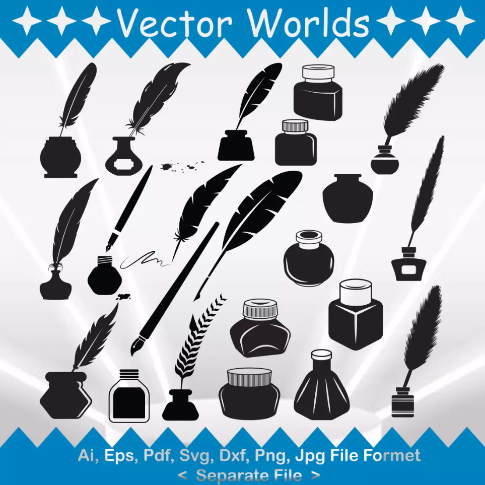 Inkwell Pen svg, Inkwell Pens svg, Inkwell, Pen, SVG, ai, pd | Inspire ...