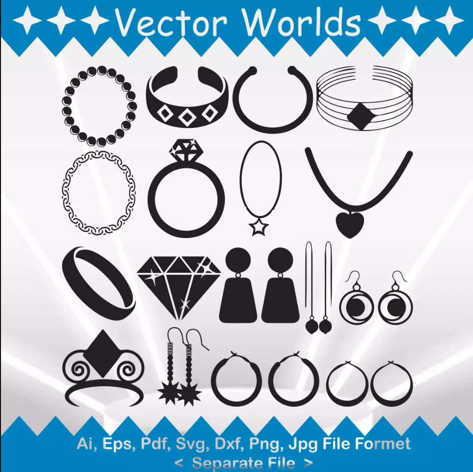 Jewellery svg, Jeweler's svg, Jewelry, Girl, SVG, ai, pdf, e - Inspire ...