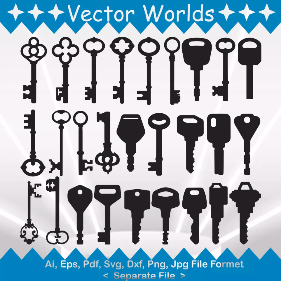Key svg, Keys svg, Lock, Cartoon, SVG, ai, pdf, eps, svg, dx | Inspire ...