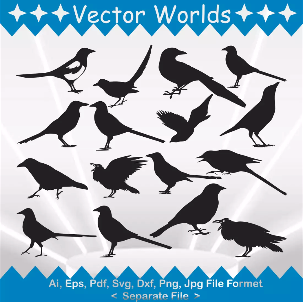 Magpie Bird svg, Magpie Birds svg, Magpie, Bird, SVG, ai, pd | Inspire ...