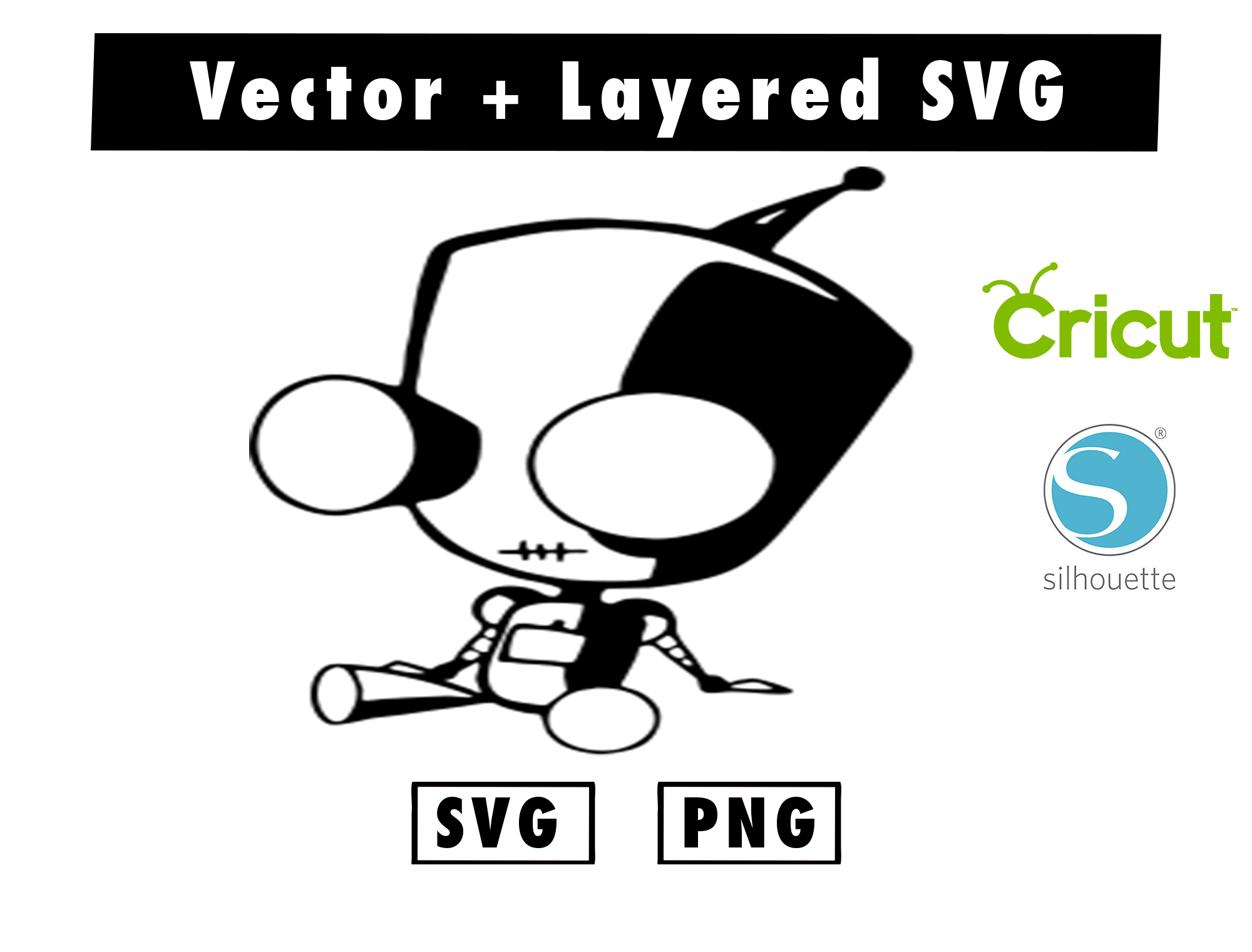 Zim the alien svg and png files for cricut machine , anime | Inspire Uplift