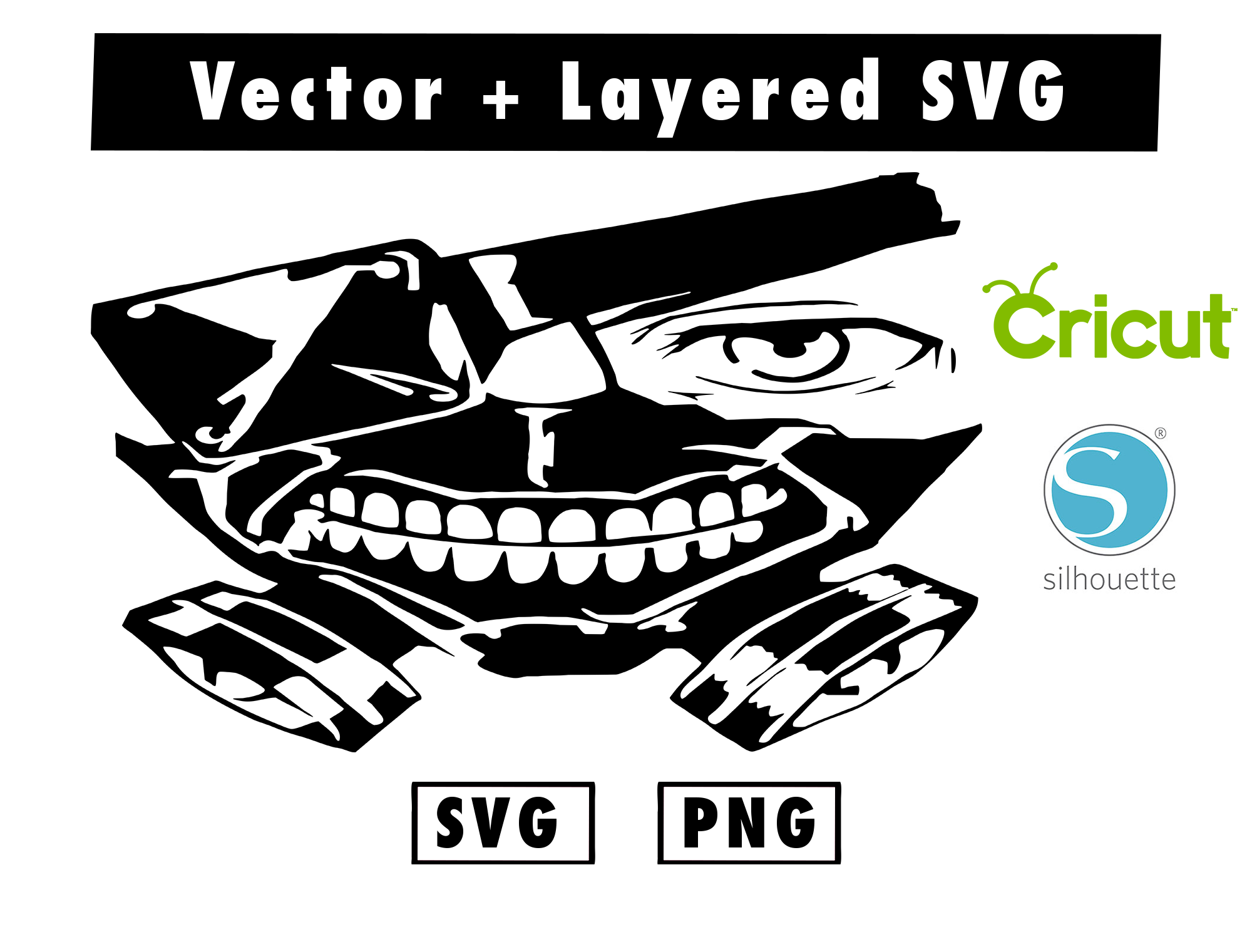 Tokyo Ghoul -- Kaneki Mask svg and png files for cricut mach | Inspire ...