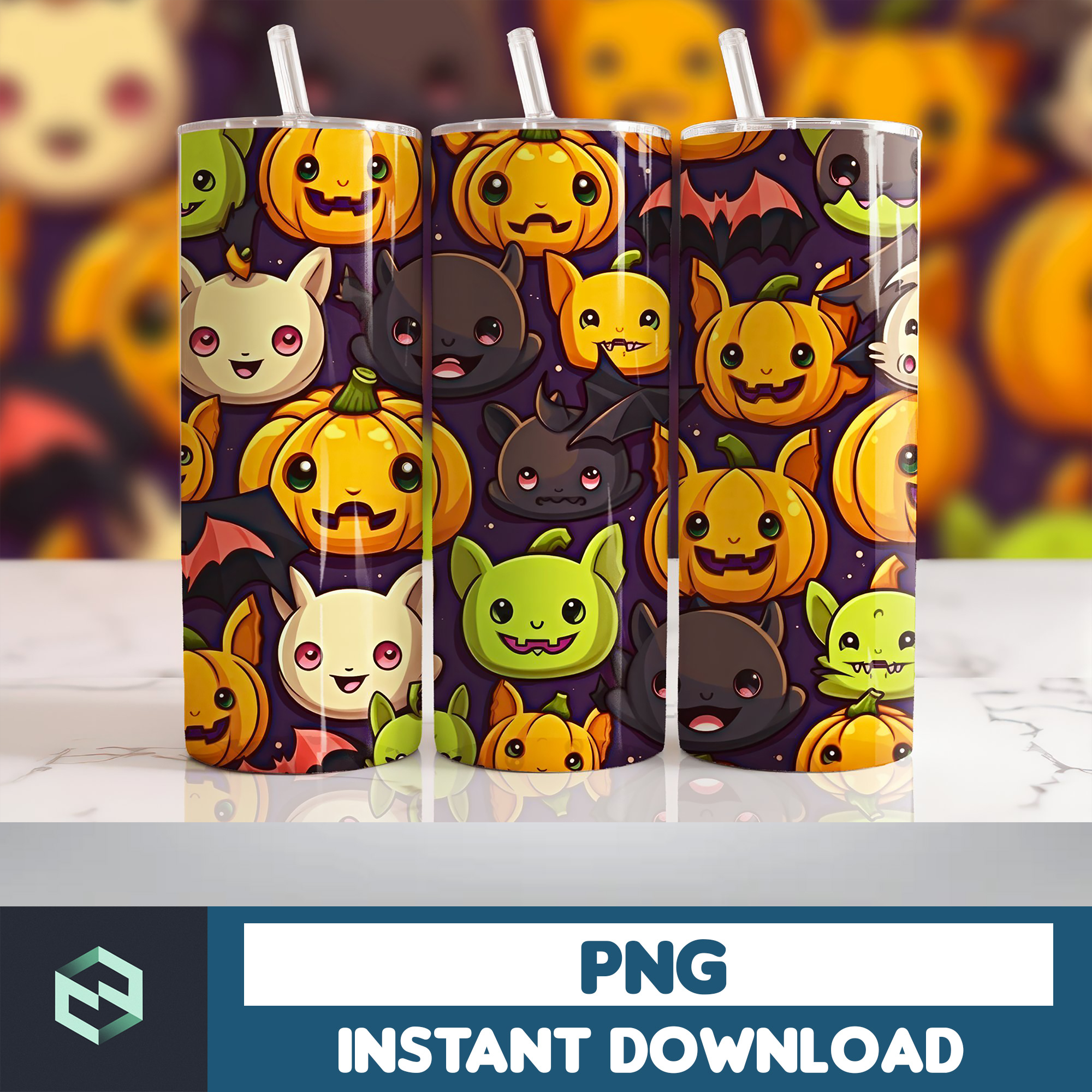 Halloween Tumbler Wrap, 20 oz Skinny Tumbler Sublimation Des | Inspire ...