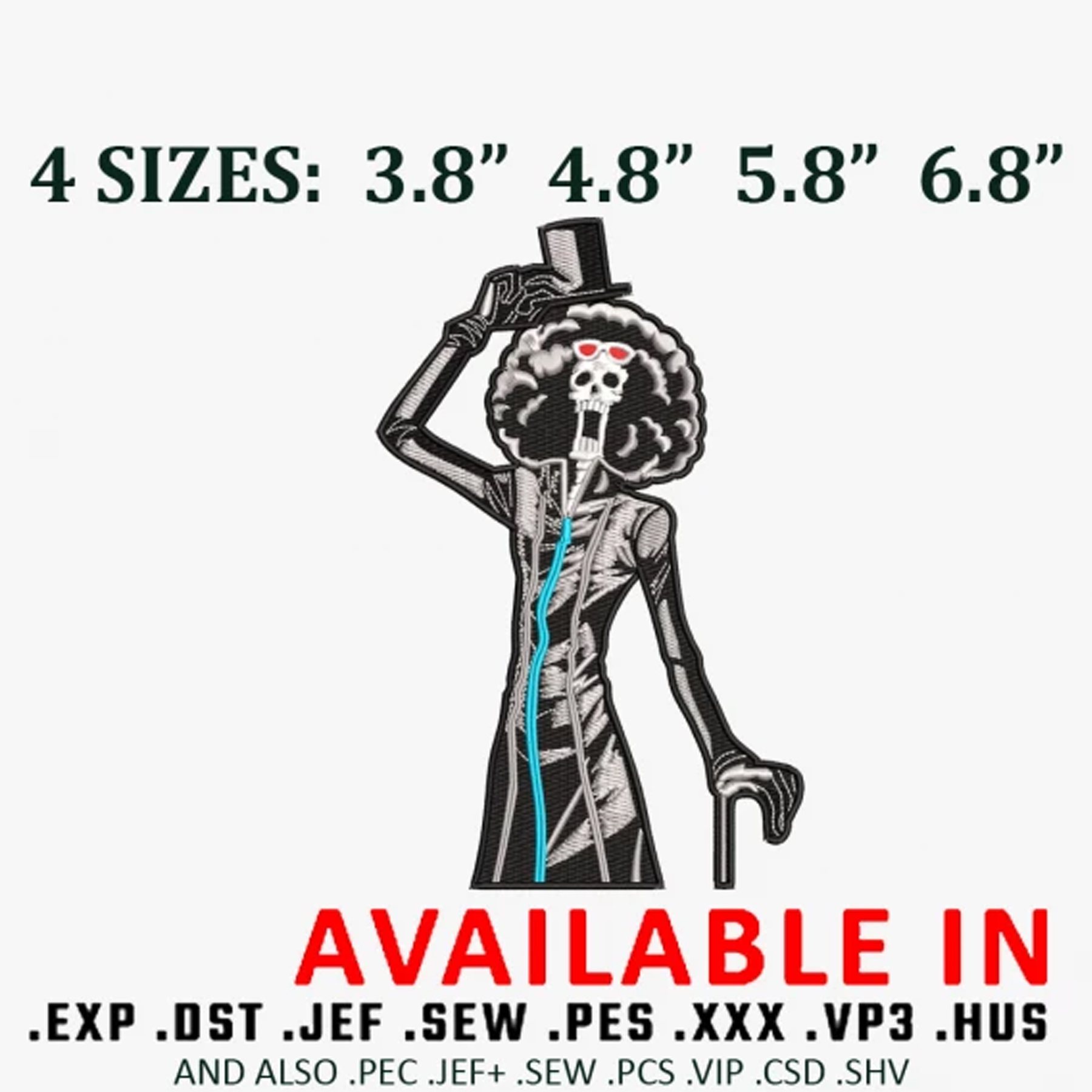 Brook halloween embroidery design, One piece Embroidery, Hal - Inspire ...