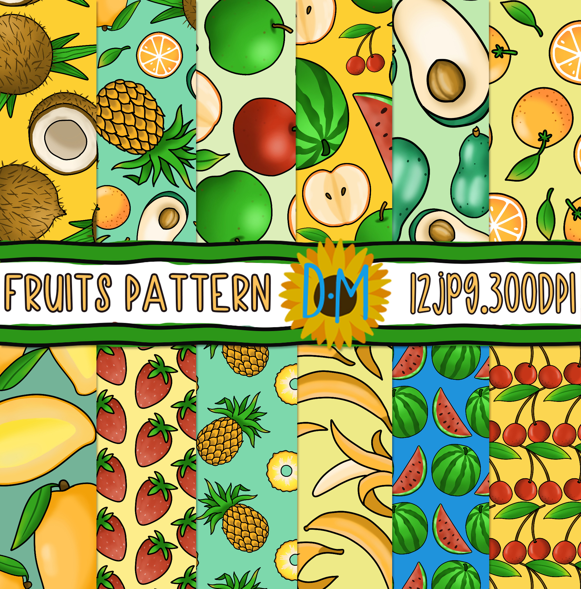 Tropical Fruits and Berries Seamless Pattern - Fruit Pattern | Inspire ...