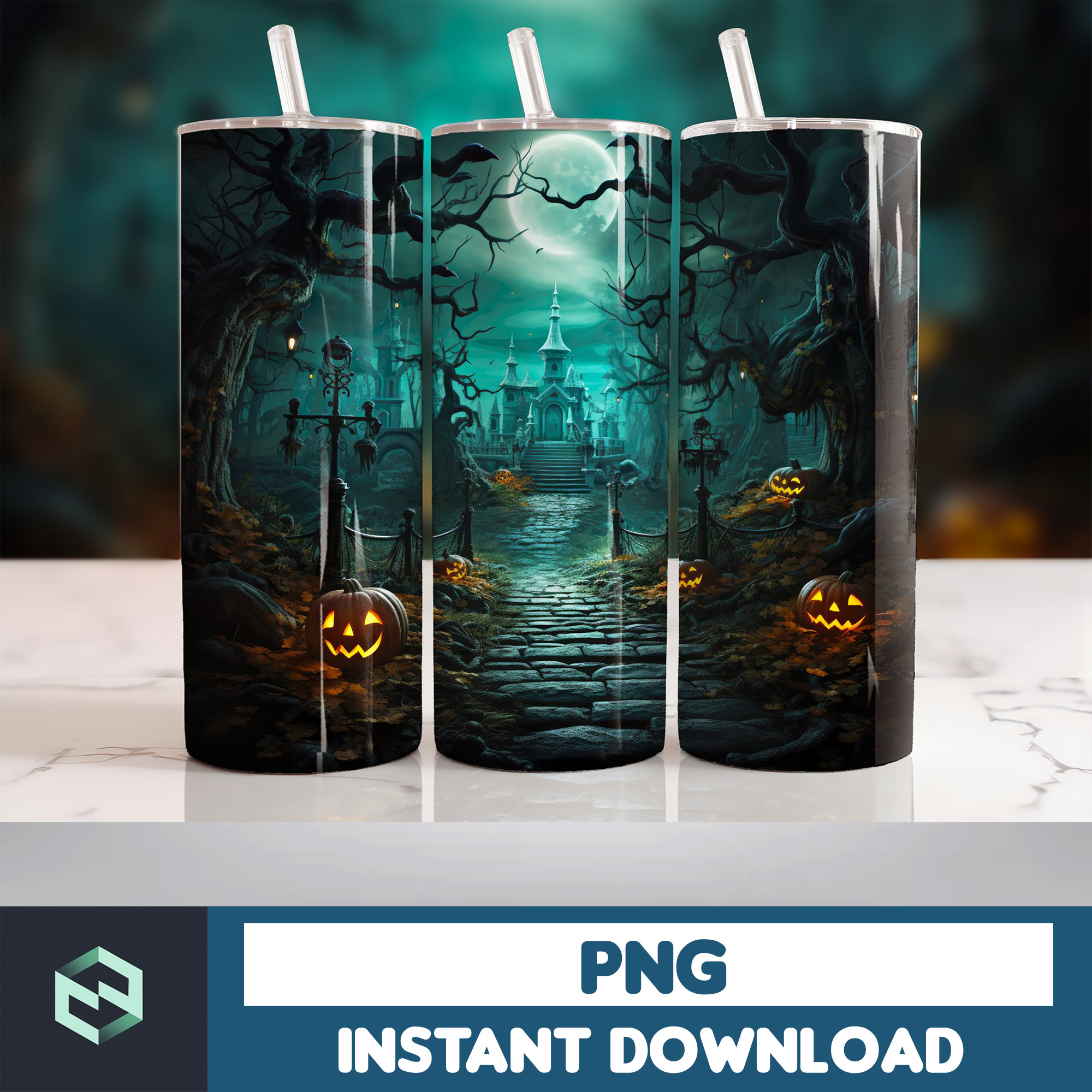 Halloween Tumbler Wrap, 20 oz Skinny Tumbler Sublimation Des | Inspire ...