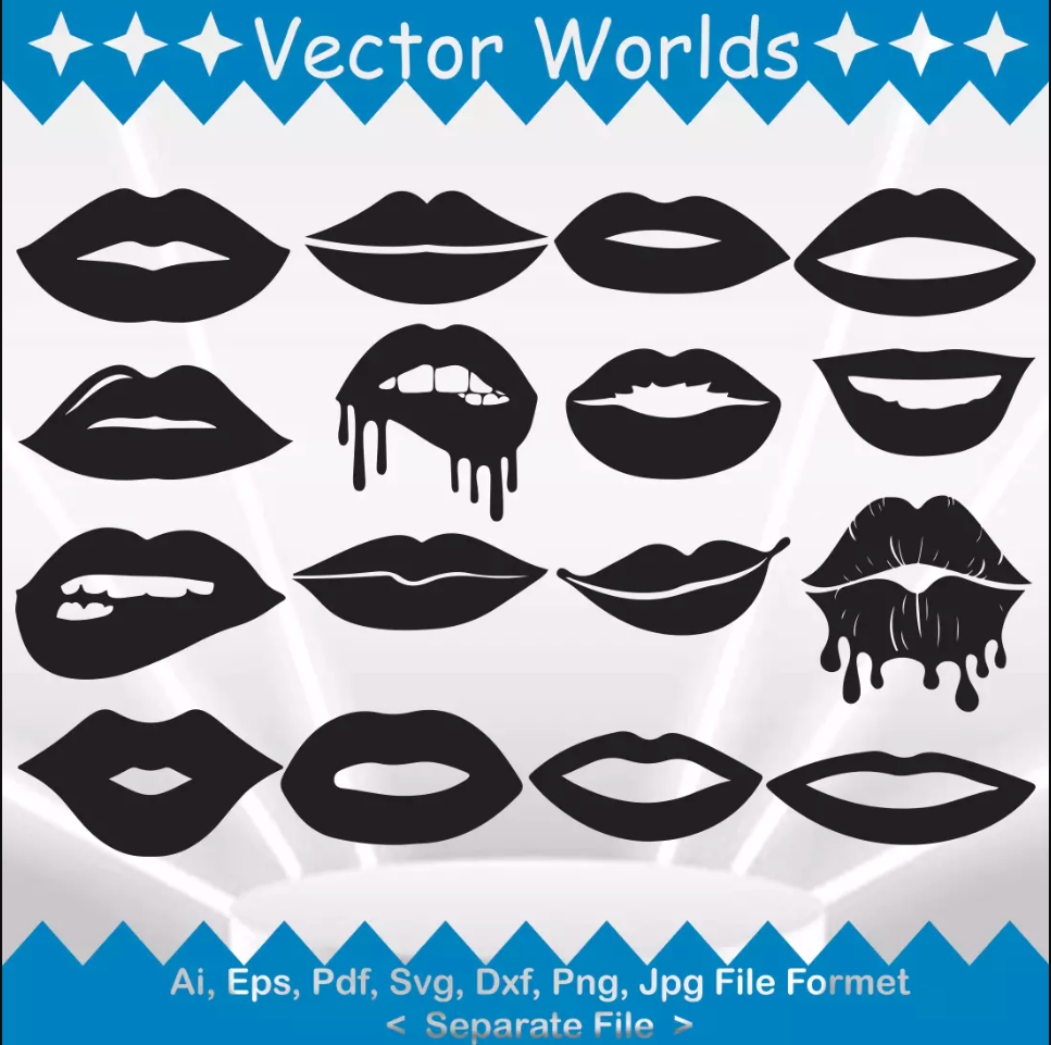 Lips svg, Lip svg, Head, Lips, SVG, ai, pdf, eps, svg, dxf, | Inspire ...